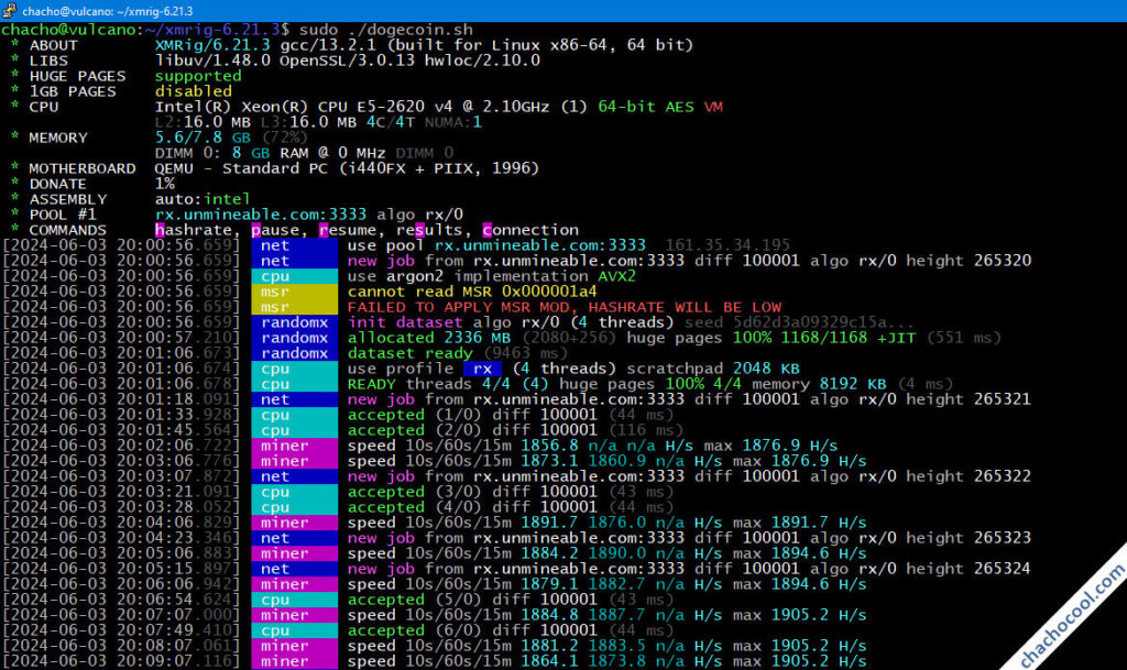 Cómo minar Dogecoin (DOGE) en Linux ️ [2024]